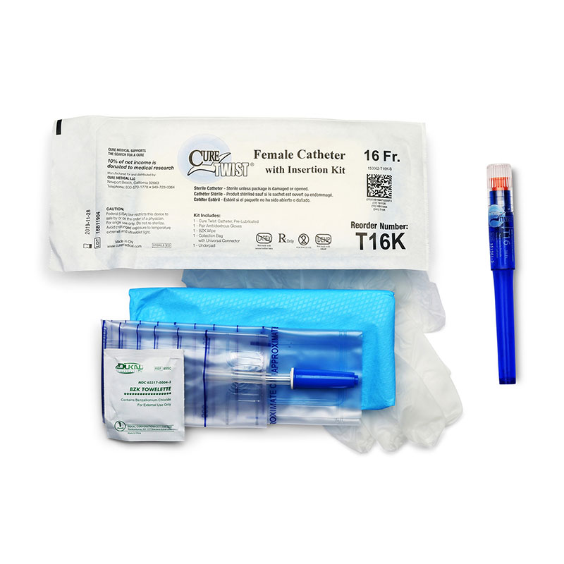 Convatec Cure Twist Intermittent Catheter With Insertion Kit 16 FR 6 ...